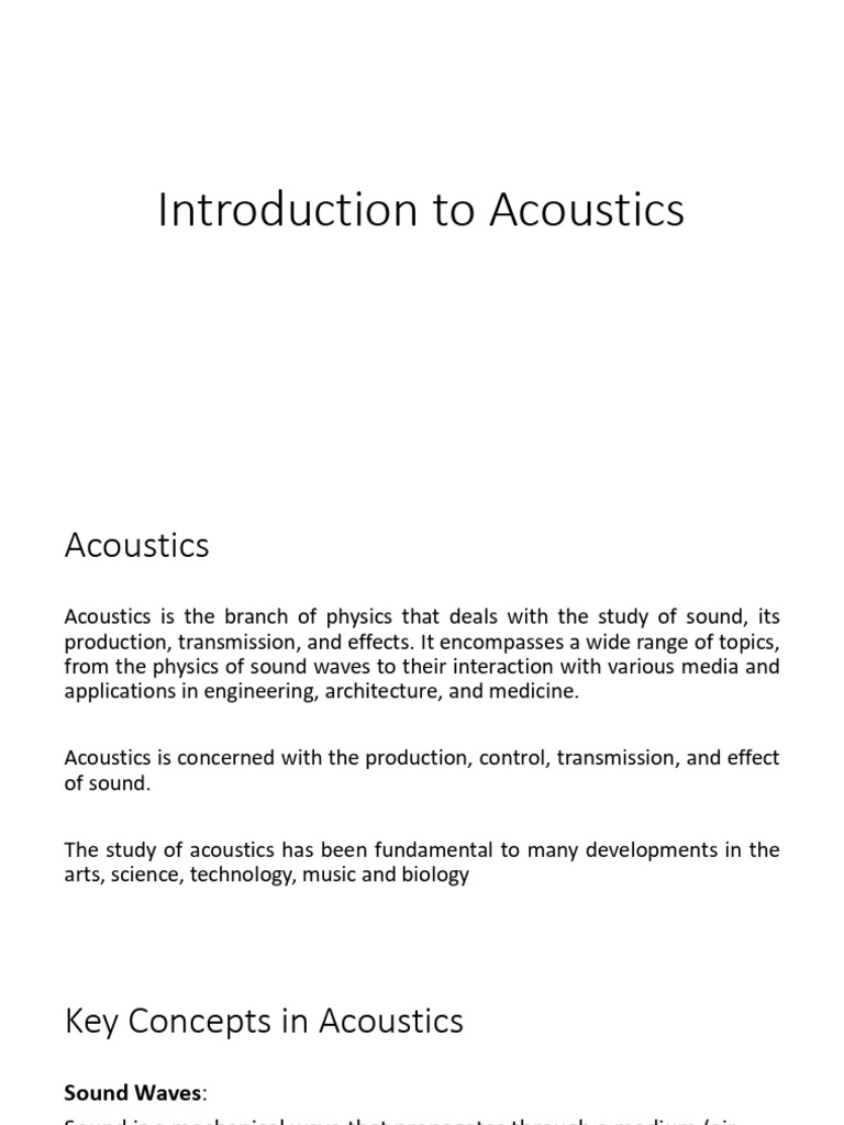 Introduction to Acoustics (1) | PDF | Sound | Acoustics