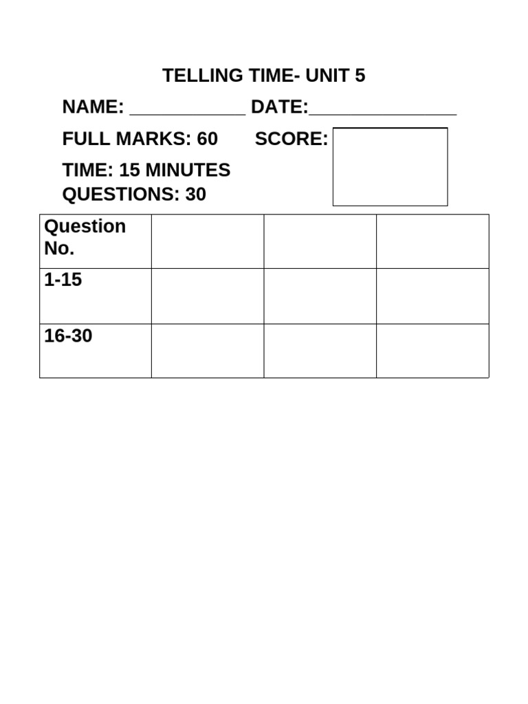 Telling Time | PDF