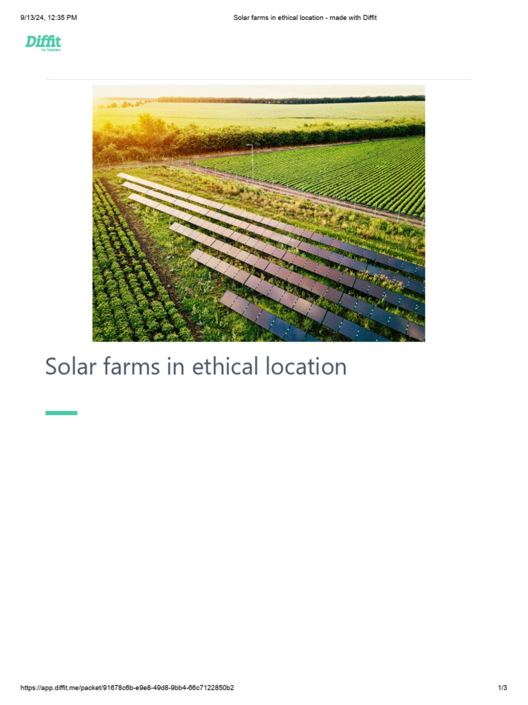 Ethical Solar Farm Locations Explained | PDF