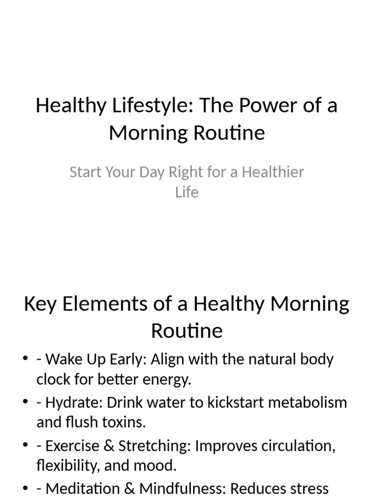 Healthy Lifestyle Presentation | PDF