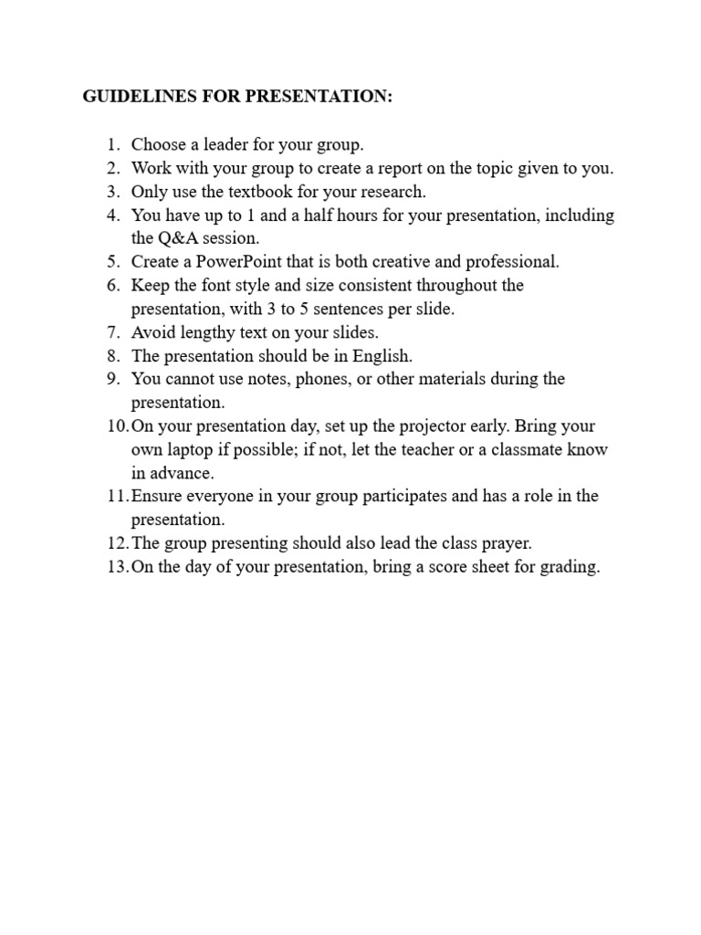 GUIDELINES-FOR-PRESENTATION | PDF