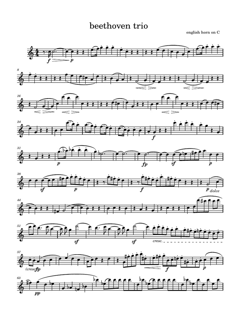 Trio Beethoven Corno Oboe - 250404 - 134235 | PDF | Aerophones | Musical Instruments
