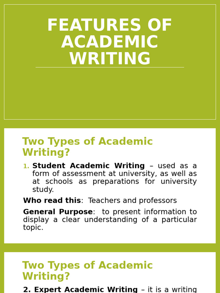 Key Features of Academic Writing | PDF | Thesis | Essays