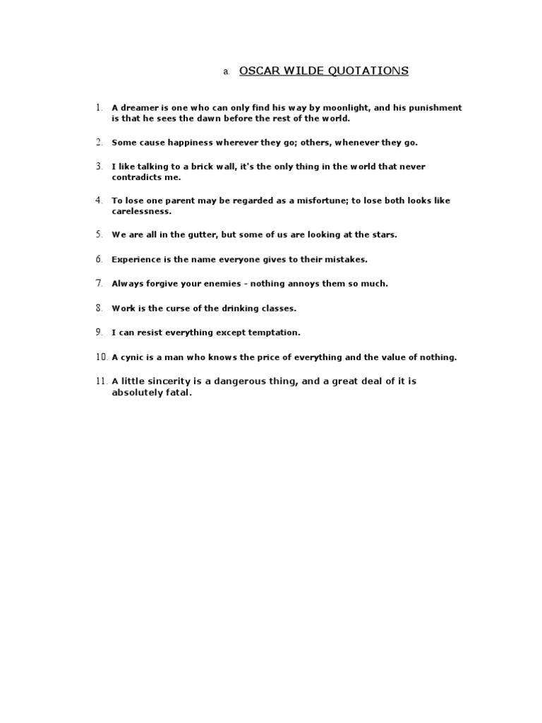 Oscar Wilde's Insightful Quotations | PDF