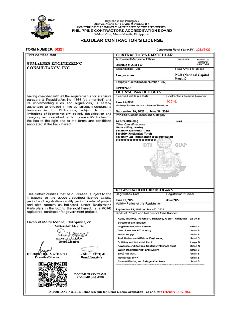 Ilide - Info Pcab License Large B PR | PDF | License