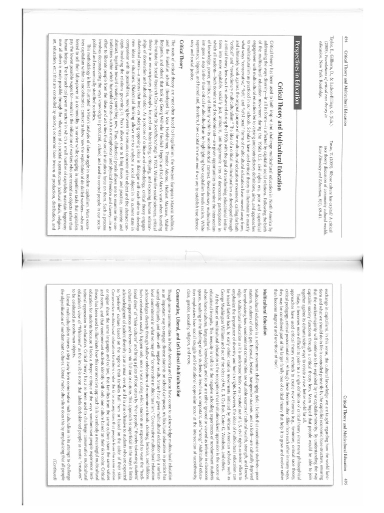 Critical Race Theory in Education | PDF