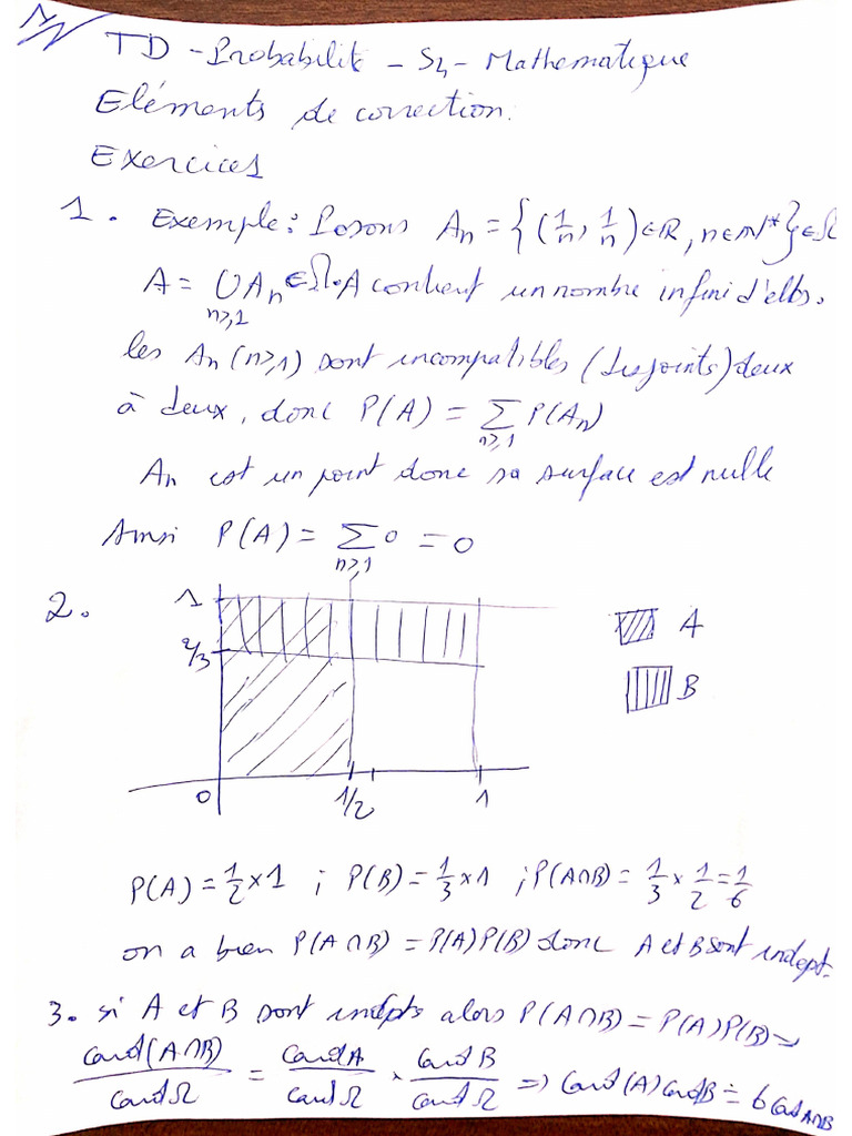 Corrige Du TD de Proba | PDF