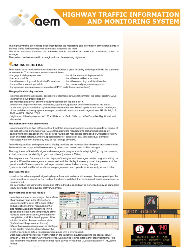 Highway Traffic Monitoring System Features | PDF | Modularity | Traffic