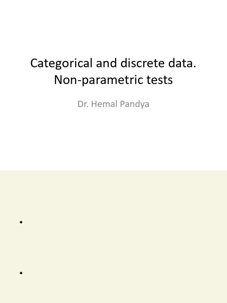 Categorical And Discrete Data Non Parametric Tests Pdf