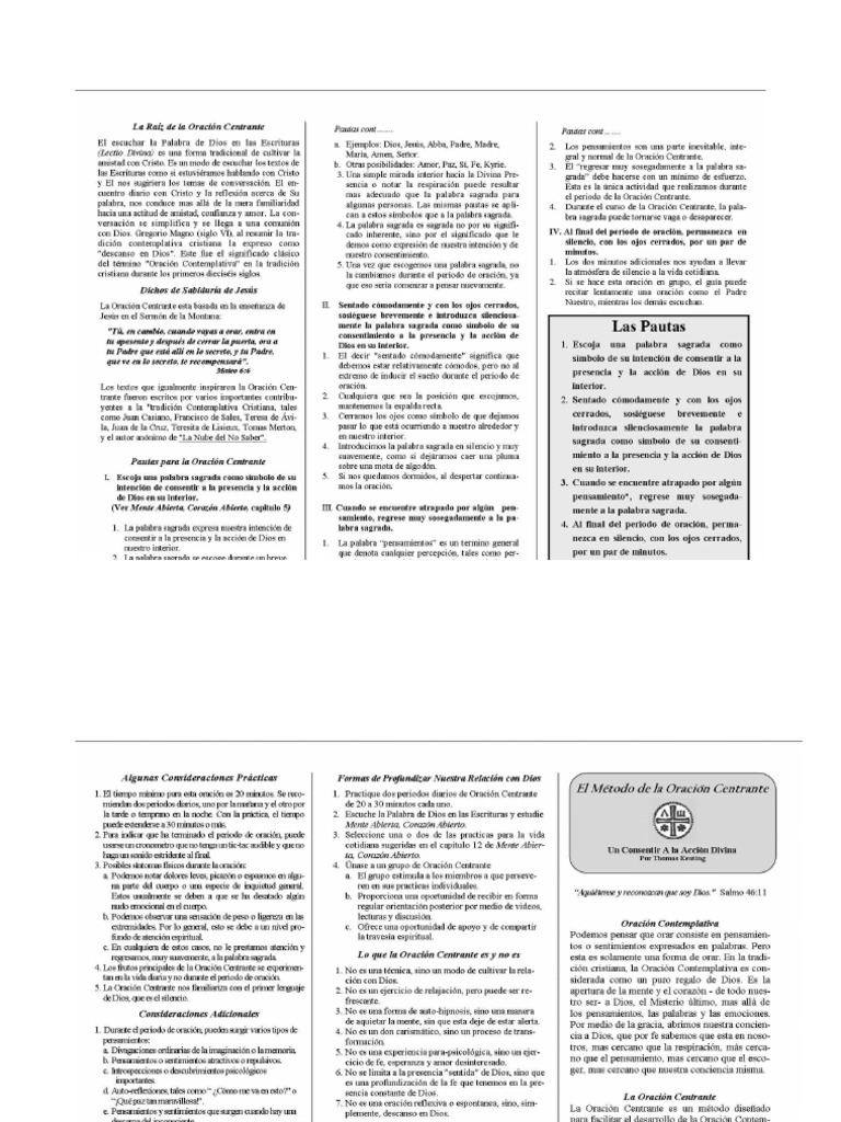 Oración Centrante (FOLLETO) | PDF