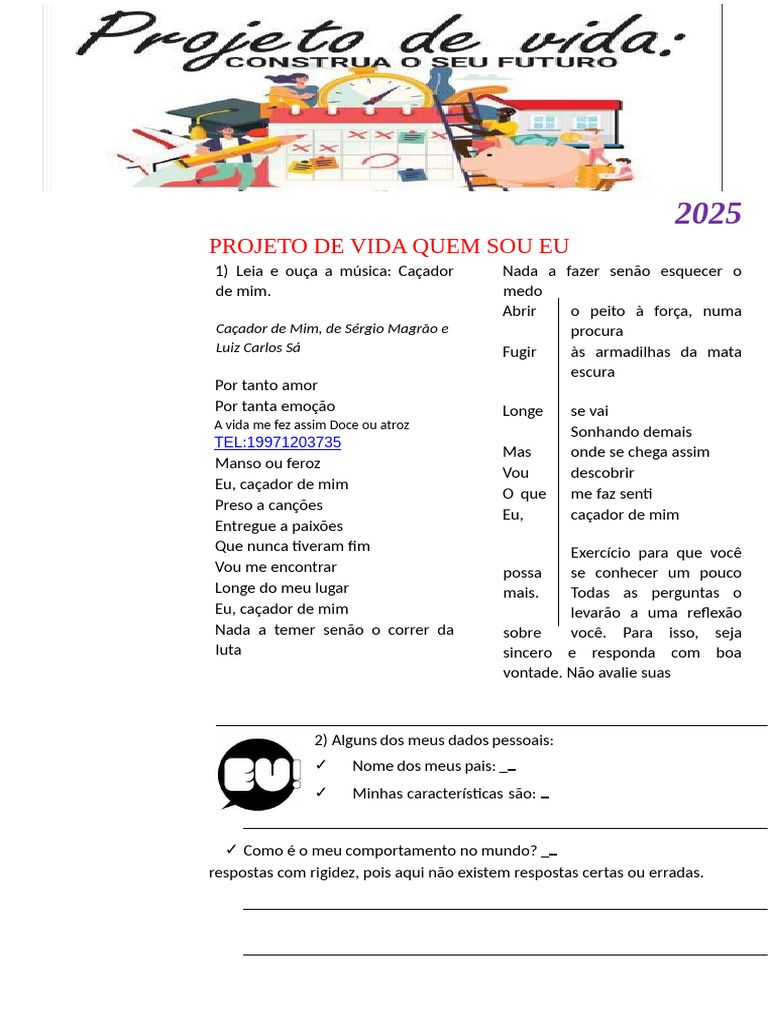 Reflexão Pessoal Quem Sou Eu Pdf