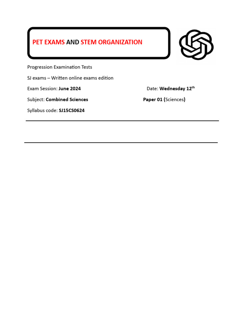Combined Sciences p1 June 2024 Ms | PDF