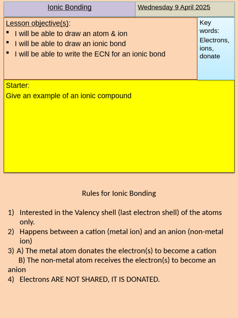 Unit 2.3a Ionic Bonding | PDF | Ion | Ionic Bonding