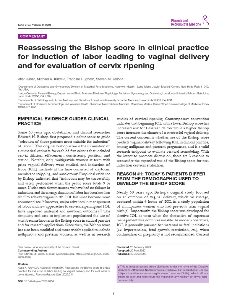 Reassessing the Bishop Score for IOL | PDF | Childbirth | Uterus