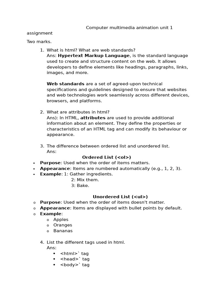 HTML Basics and Multimedia Concepts | PDF | Html Element | Html