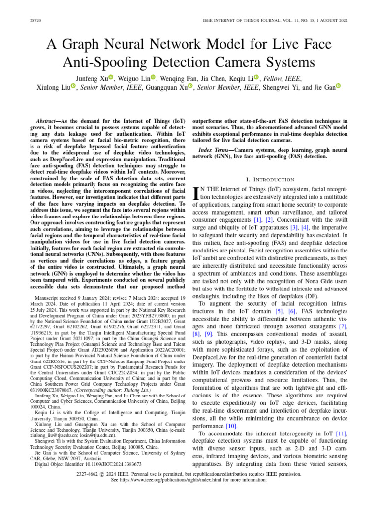 A Graph Neural Network Model For Live Face Anti-Spoofing Detection Camera Systems | PDF | Deep ...