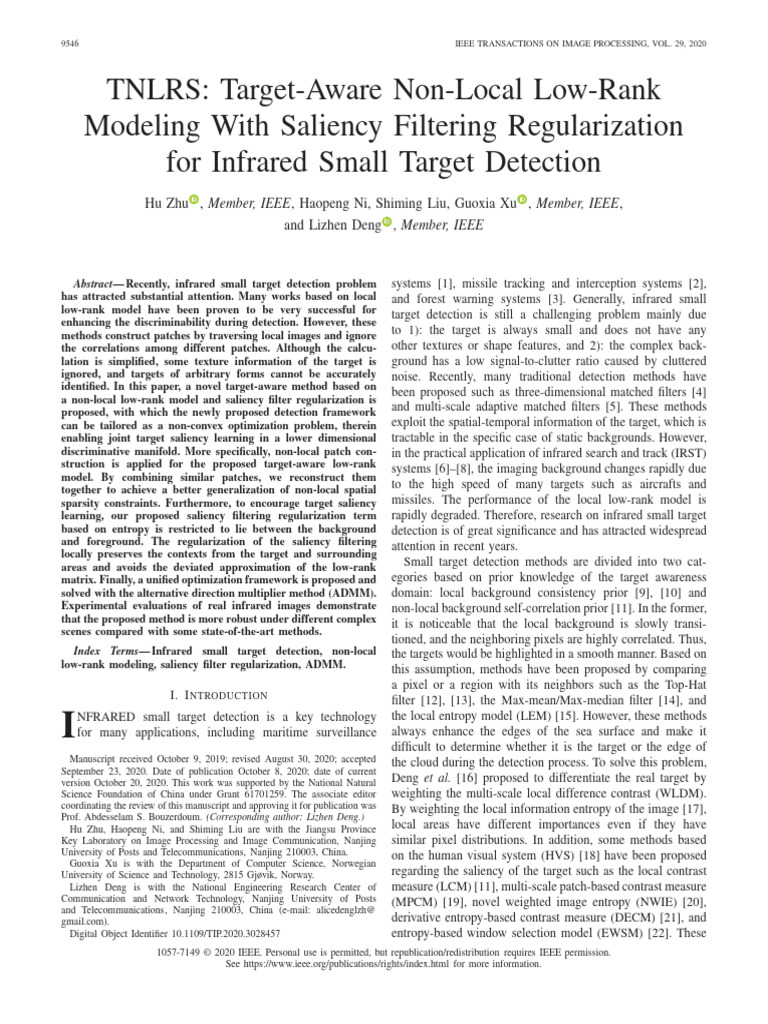 TNLRS Target-Aware Non-Local Low-Rank Modeling With Saliency Filtering ...