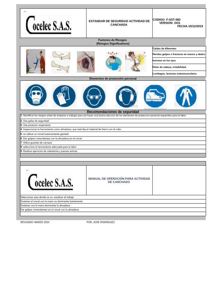 F-SST-083 Analisis de Trabajo Actividad Canchar | PDF