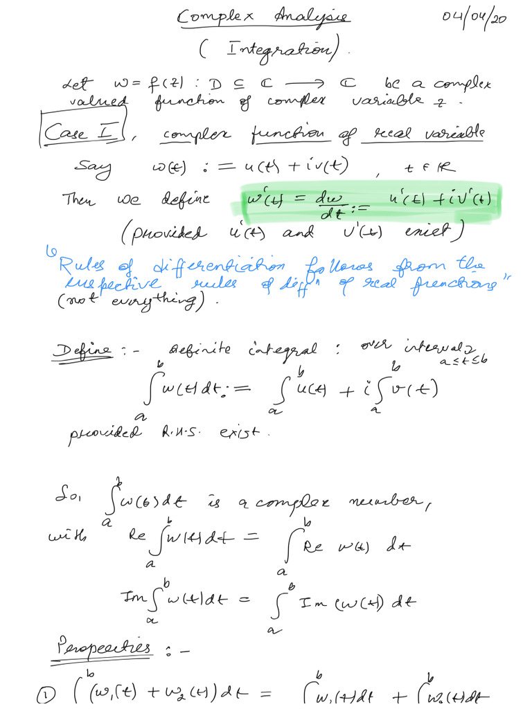 Complex Integration-Lecture-Notes-1 | PDF
