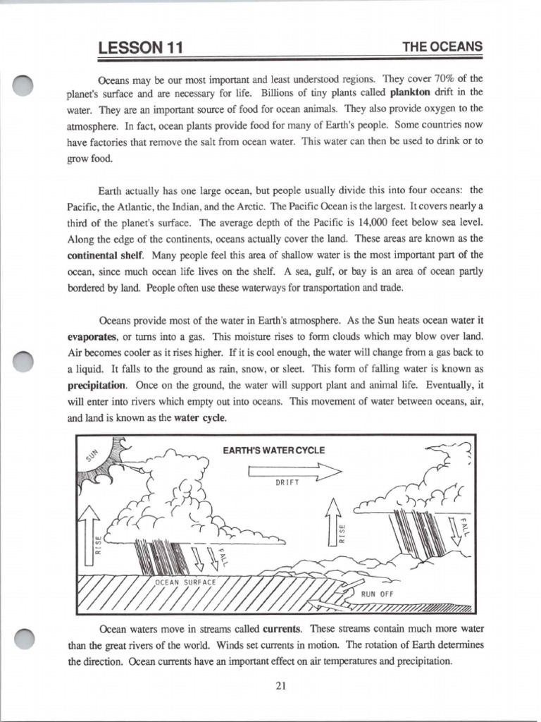 Oceans:H2O Cycle | PDF