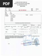 Steel Mill Test Certificate Sample | PDF | Metals | Building Engineering