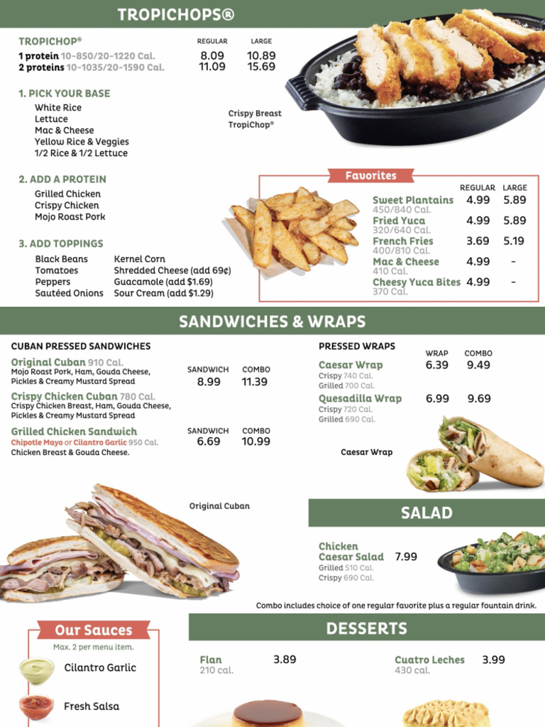 Pollo Tropical Menu | PDF
