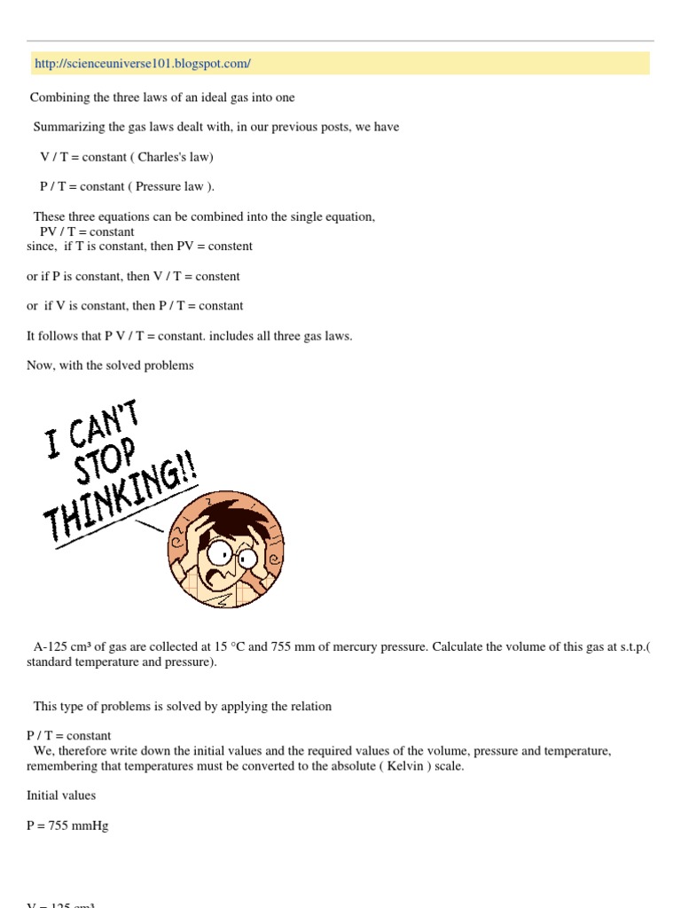 Ideal Gas-Worked Examples | PDF | Thermometer | Temperature