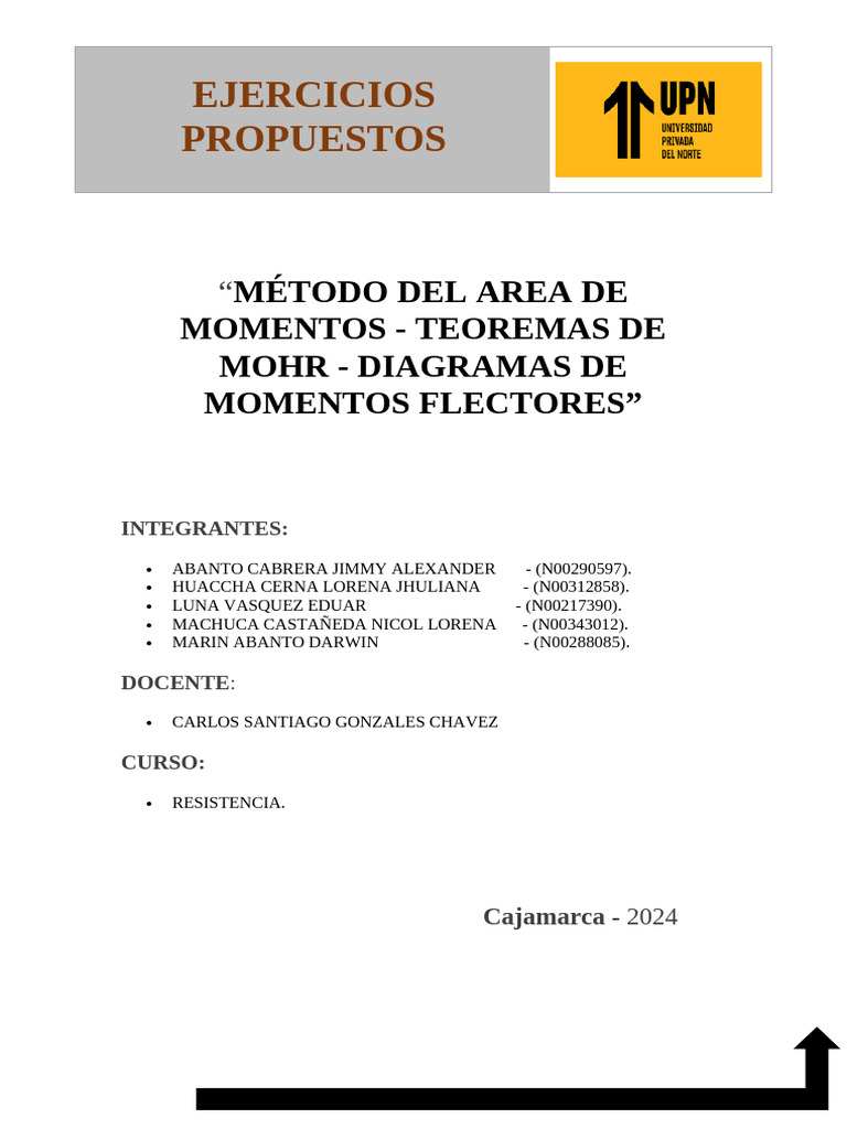 Ejercicios Propuestos - Area de Momentos - Teorema de Morh - Diagramas de Moemntos Flectores ...
