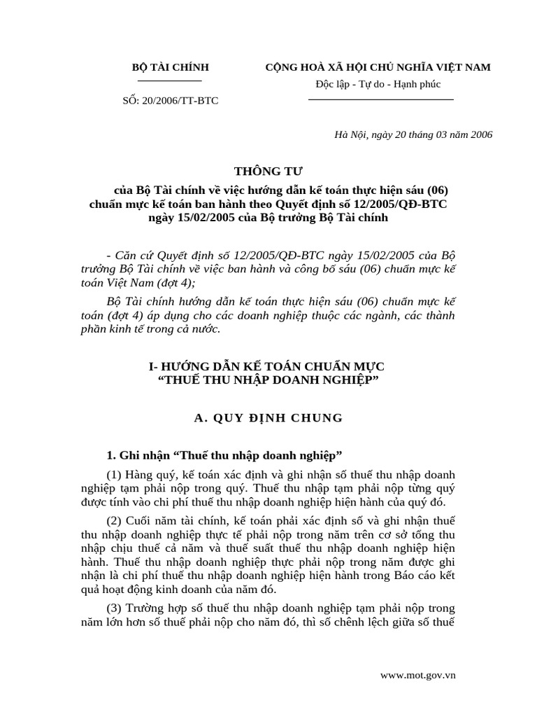 TT 20-2006-BTC | PDF