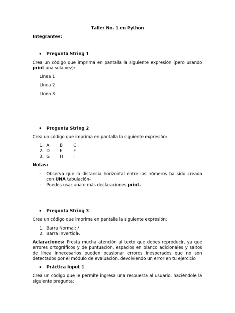 Taller No. 1 - Python | PDF | Python (lenguaje de programación) | Mediana