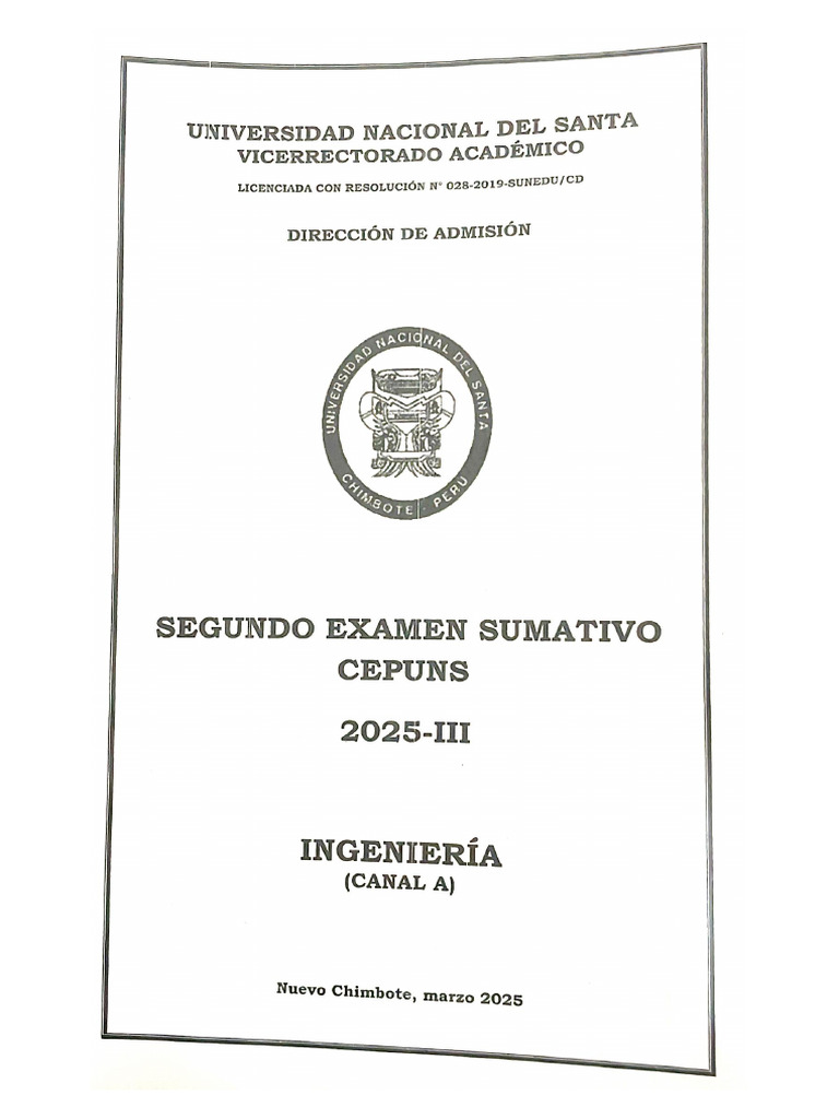 2do Examen Sumativo 2025 III - Ing | PDF