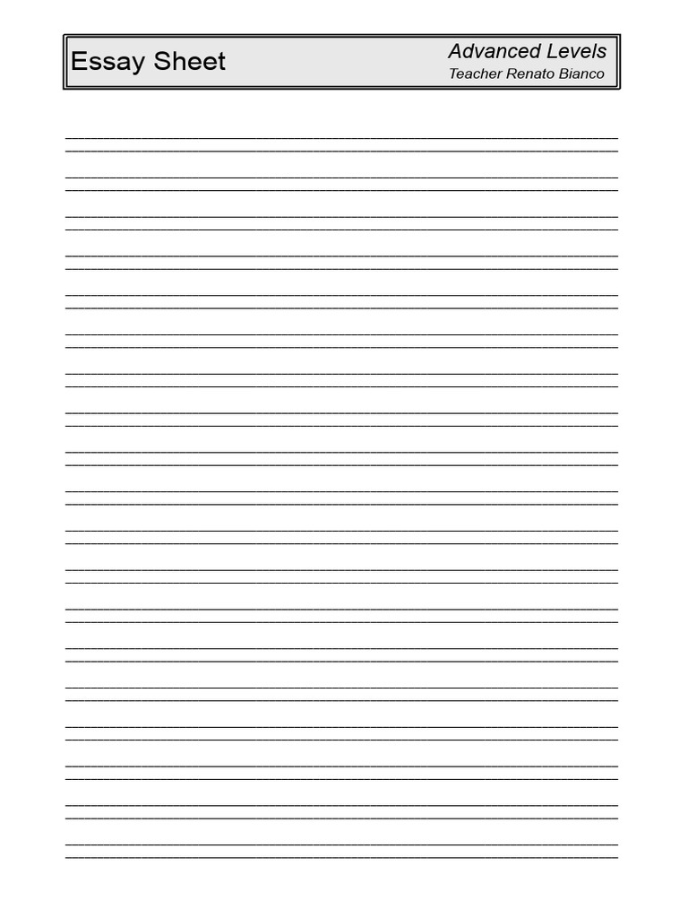 Essay Sheet | PDF