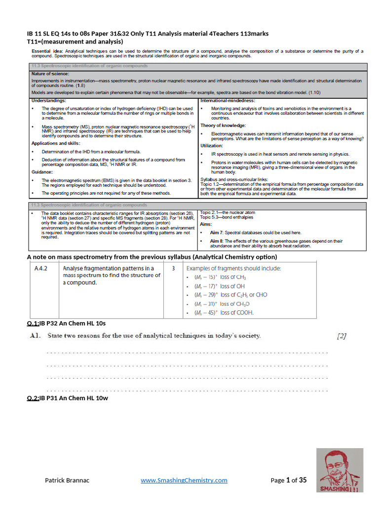 Ib 11 SL Eq 14s To 08s Paper 31 32 Only t11 4students 113marks 35pgs ...