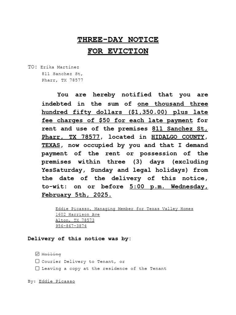 THREE-DAY NOTICE EVICTION | PDF