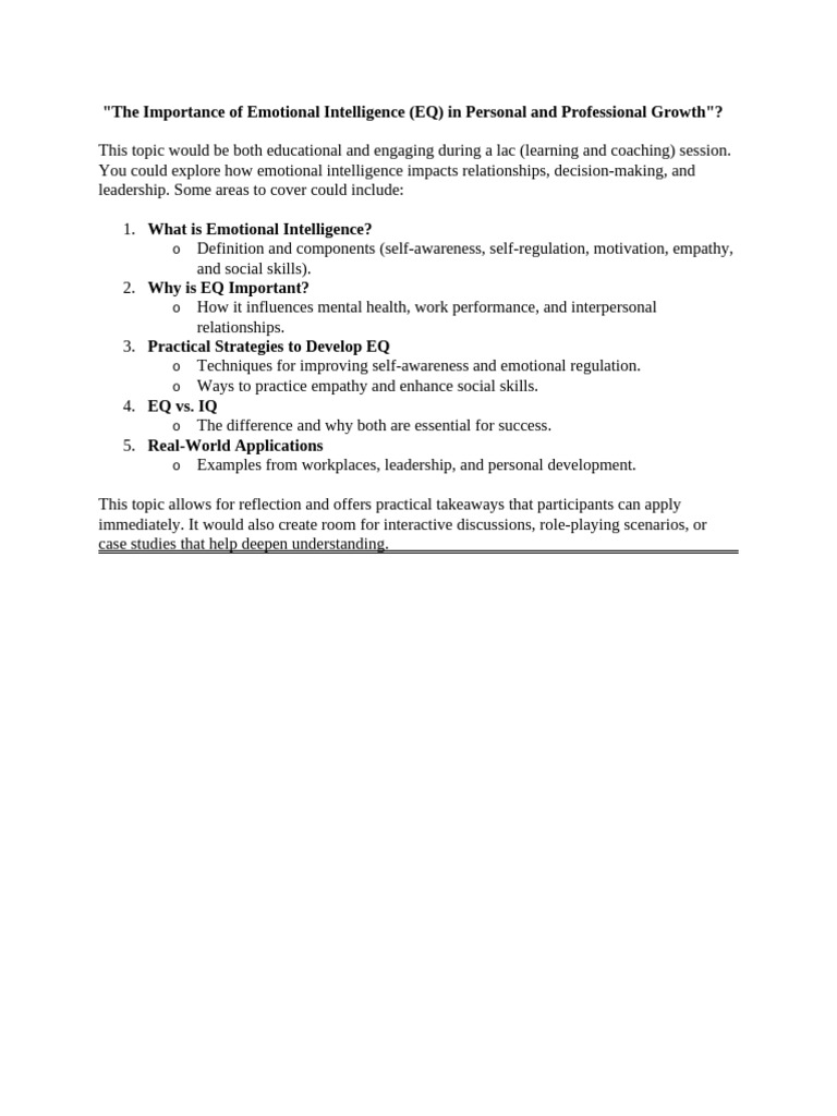"Harnessing Emotional Intelligence for Growth" | PDF