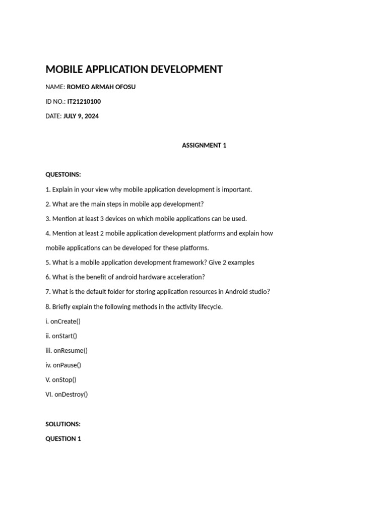 Mobile App Development Essentials | PDF | Mobile App | Android (Operating System)