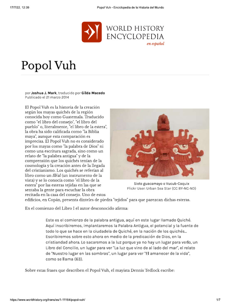 Popol Vuh Artìculo | PDF