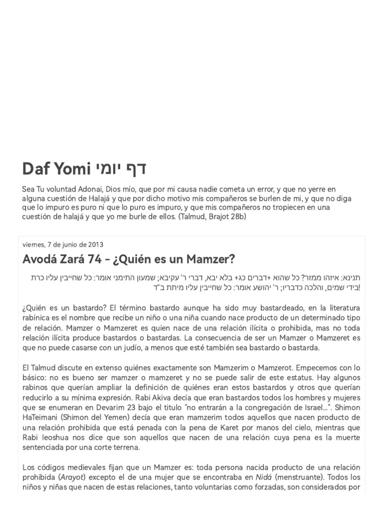 ¿Quién es un Mamzer en el Judaísmo? | PDF | Judios y judaísmo