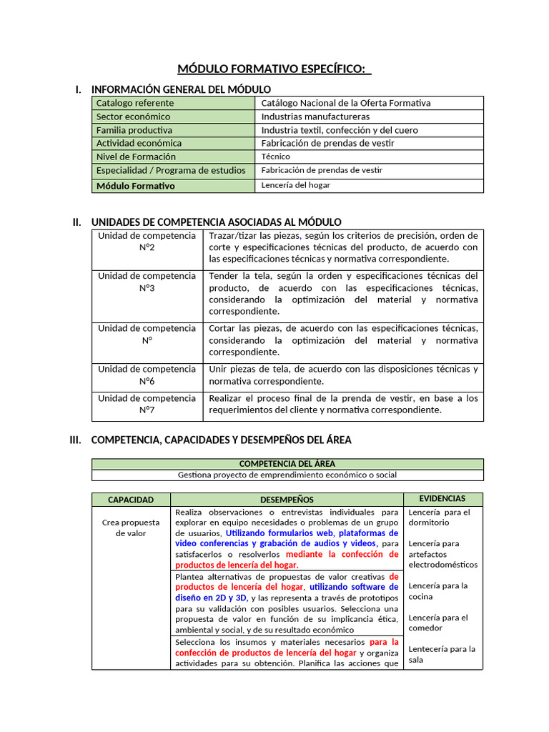 MÓDULO FORMATIVO Lenceria Del Hogar | PDF | Software | Informática
