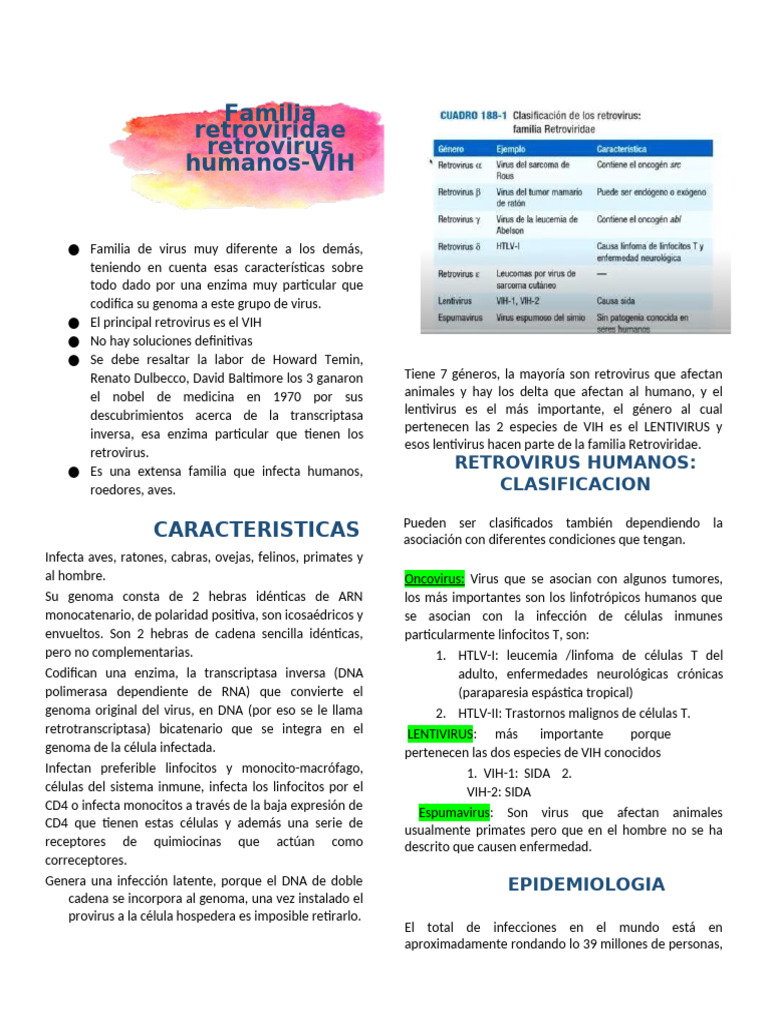 Características y Estructura del VIH | PDF | Retrovirus | VIH