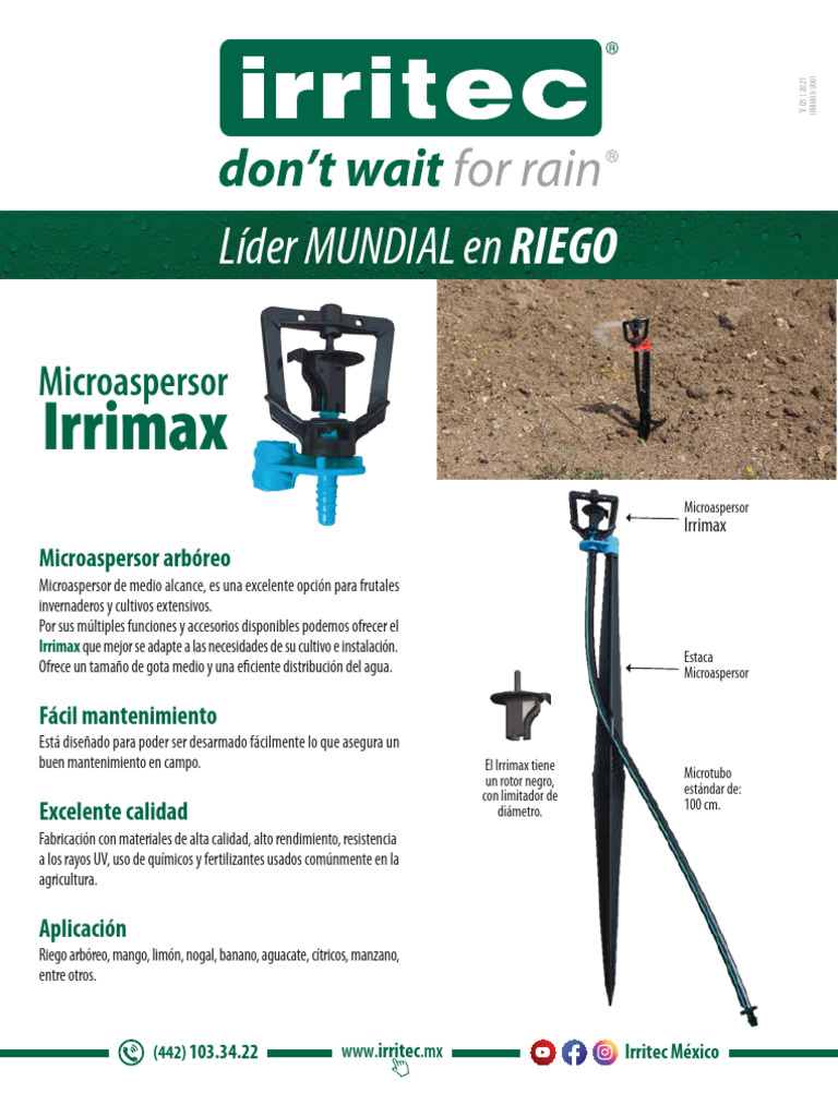 MICROASPERSOR IRRIMAX Irritec | PDF | Riego | Agricultura