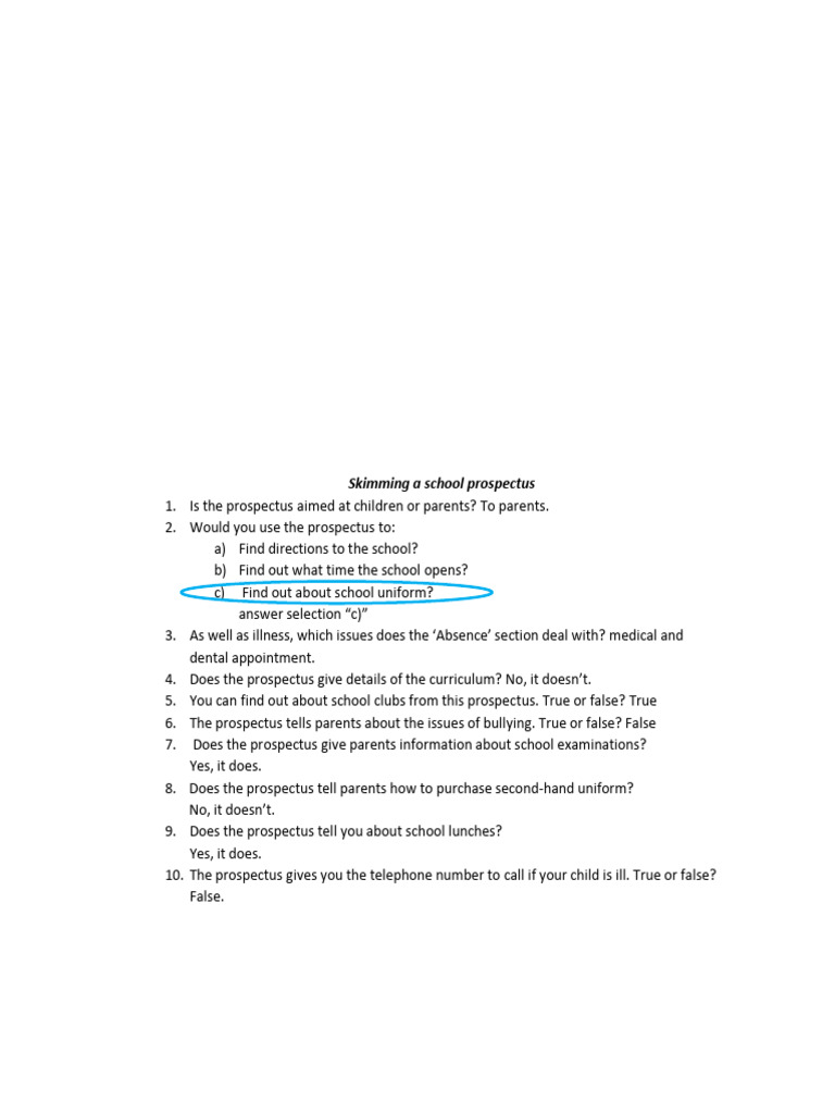 Skim and Scan Final Test | PDF