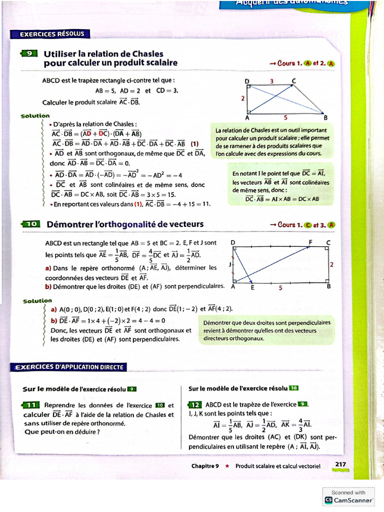 Maths Produit Scalaire | PDF