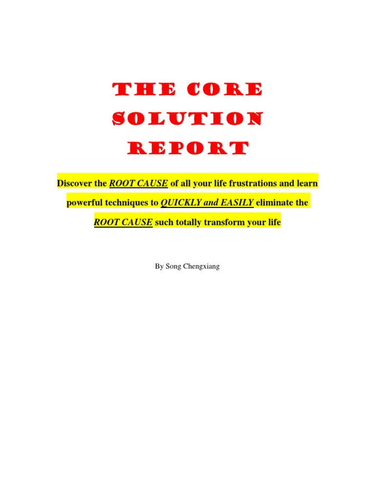 The Core Solution Report | PDF | Causality | Goal