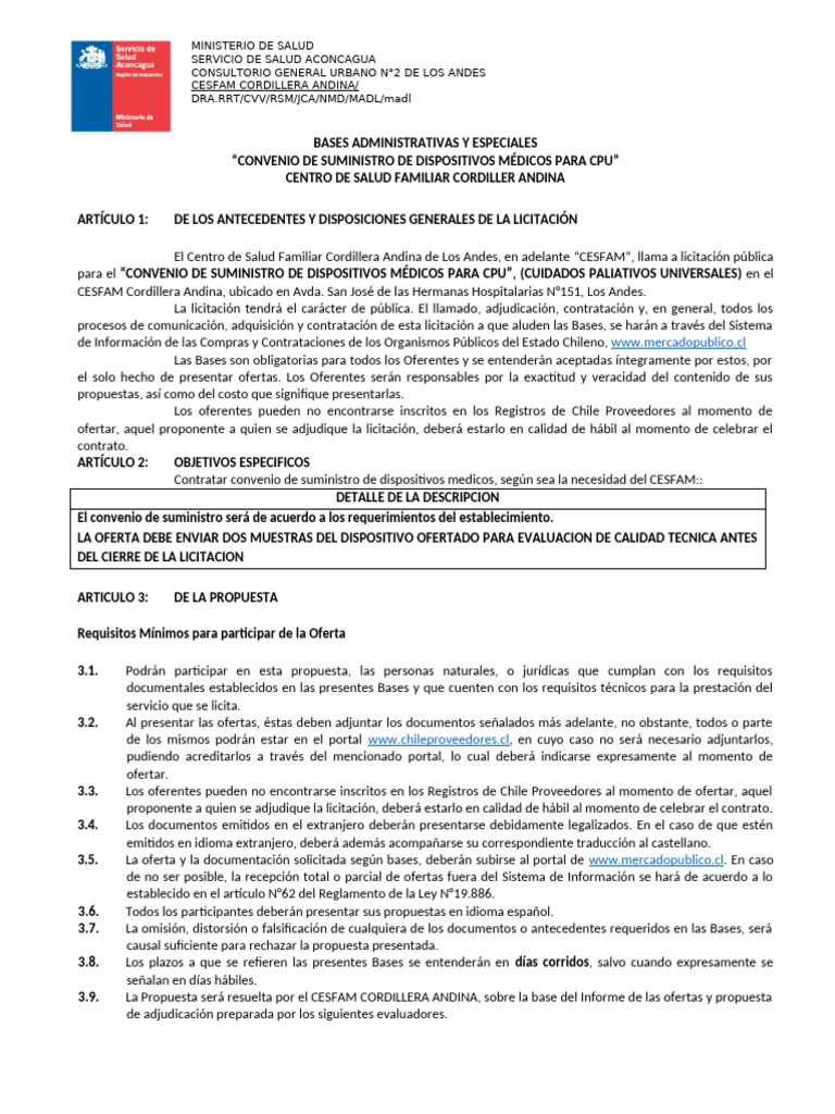 Bases Adm y Esp Cs Disp Med Cpu | PDF | Multa (pena) | Factura