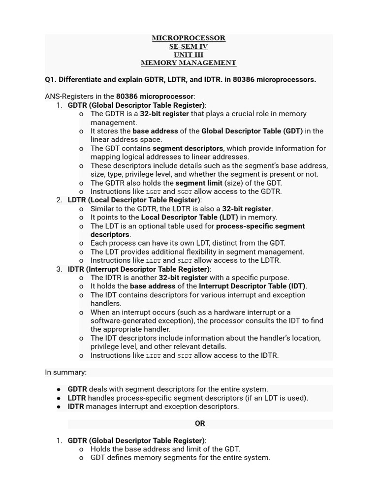 1 - MICROPROCESSOR UNIT III QP & Solution - 1 | PDF | Computer Data Storage | Computer Architecture