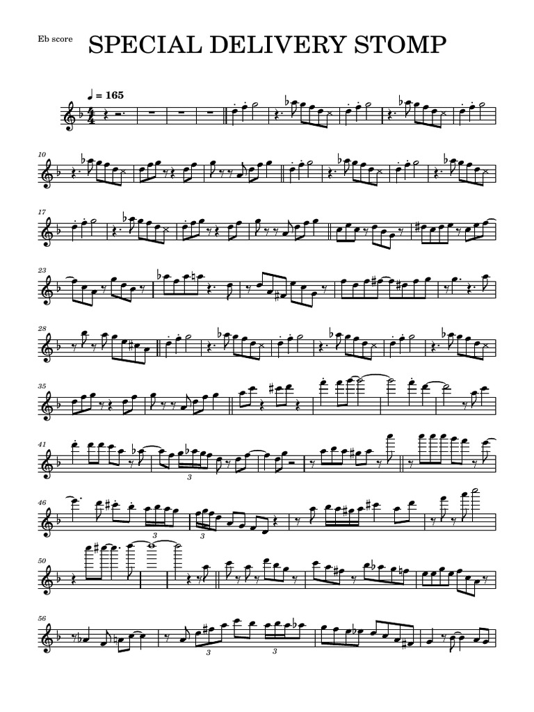 Special Delivery Stomp Eb Score | PDF