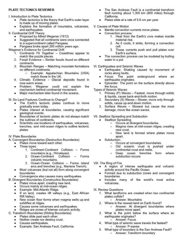 Plate Tectonics Overview and Concepts | PDF | Plate Tectonics | Volcano