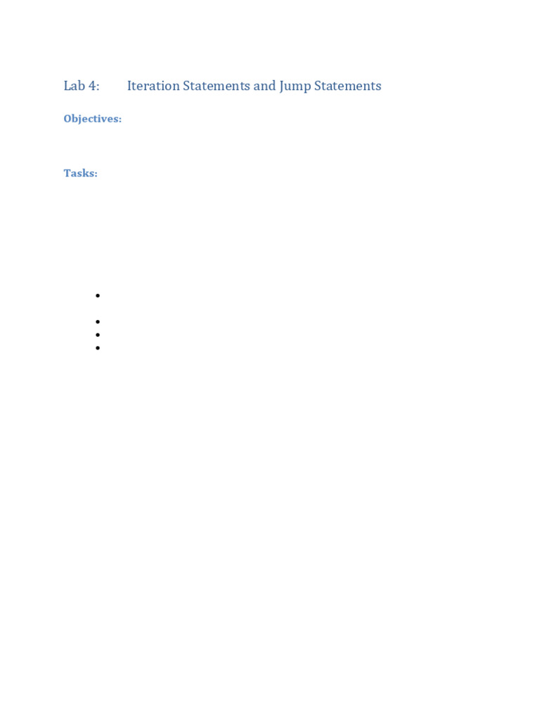 Computer Programming Lab # 4 | PDF
