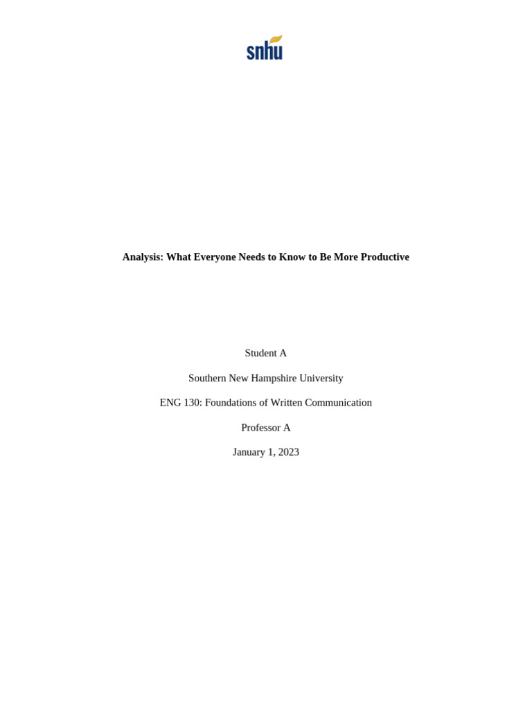 ENG 130 Module Seven Project APA Exemplar-Annotations | PDF | Employment | Essays